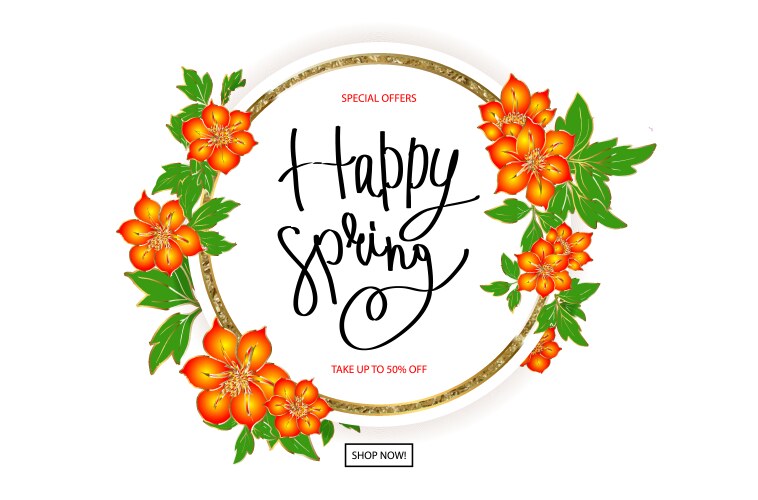 Hello spring banner Royalty Free Vector Image - VectorStock