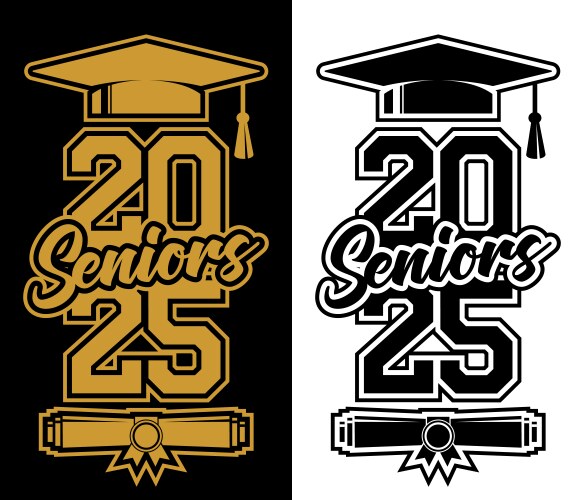 2025 graduate class logo Royalty Free Vector Image