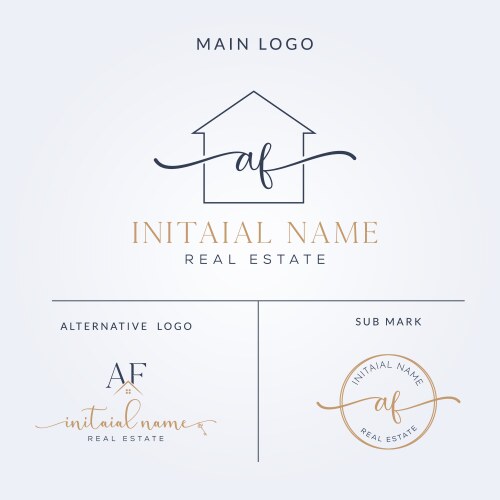 Ag initial real estate realtor building Royalty Free Vector