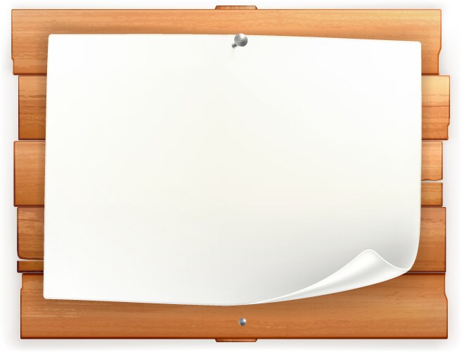 Wooden message board Royalty Free Vector Image