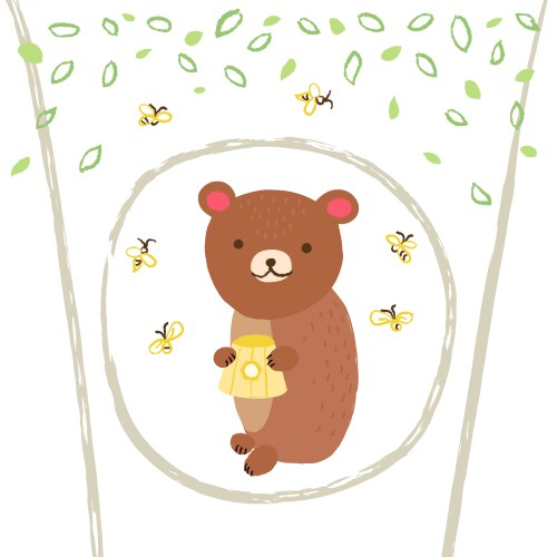 Set of cute bee bears isolate on white background Vector Image