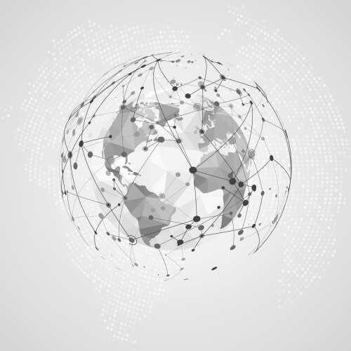 Abstract polygonal planet world globe map Vector Image Abstract polygonal planet world globe map Vector Image