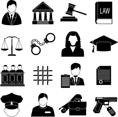 Law icons Royalty Free Vector Image - VectorStock