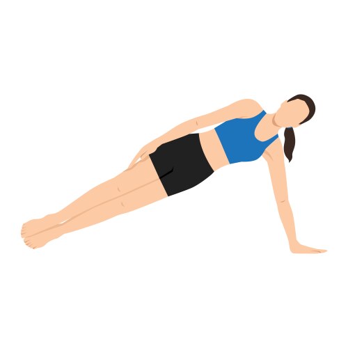 Young woman doing forearm side plank pose arm Vector Image