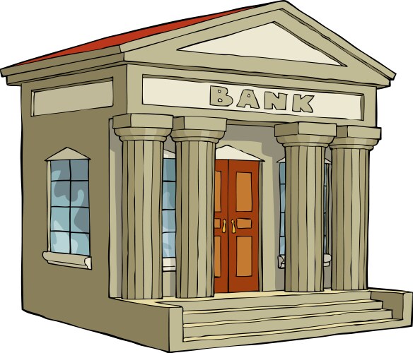 Bank building 3d realistic render antique Vector Image