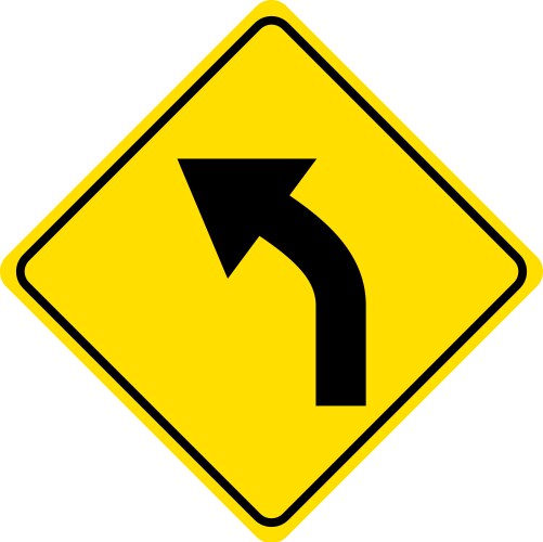 No left turn sign on white background Royalty Free Vector