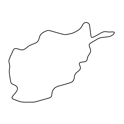 Afghanistan simplified outline map Royalty Free Vector Image