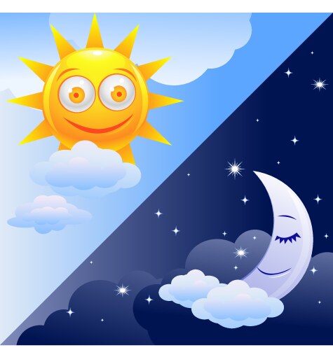 Day and night on the planet earth concept Vector Image