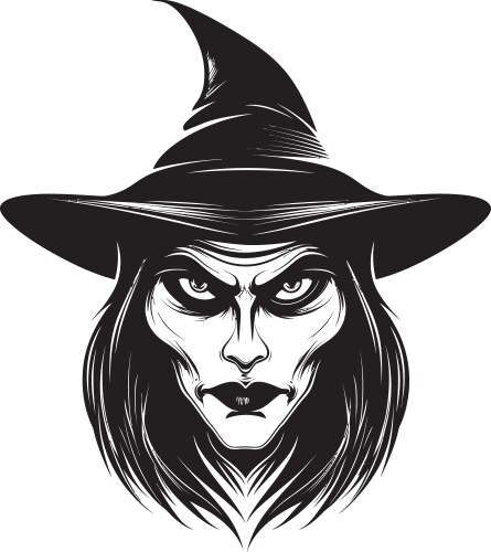 Veiled vixen gothic witch symbol moonlit magic Vector Image