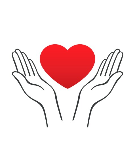Hands holding a heart Royalty Free Vector Image