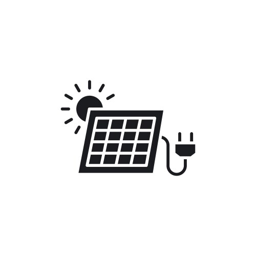 Solar panel icon symbol on white background Vector Image