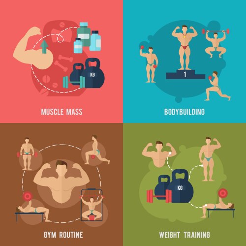 Bodybuilding label set Royalty Free Vector Image