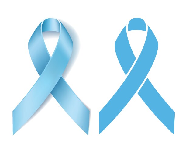Blue silk ribbon - prostate cancer awareness Vector Image