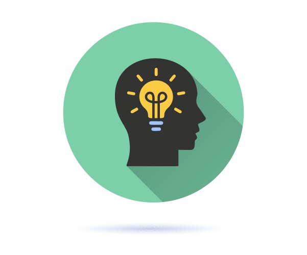 Psychotherapy icon with long shadow for graphic Vector Image