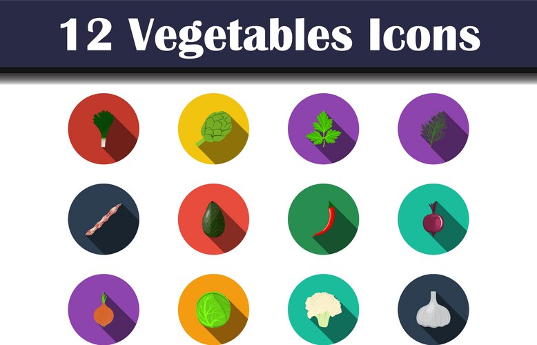 Vegetables icon set Royalty Free Vector Image - VectorStock