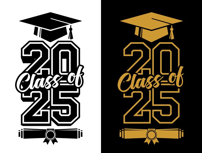 2025 graduate class logo Royalty Free Vector Image