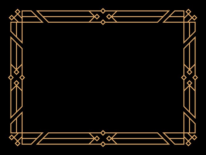 Art deco frame vintage linear border design Vector Image