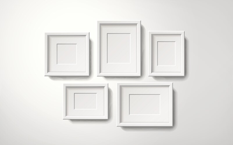 Blank white picture frames Royalty Free Vector Image