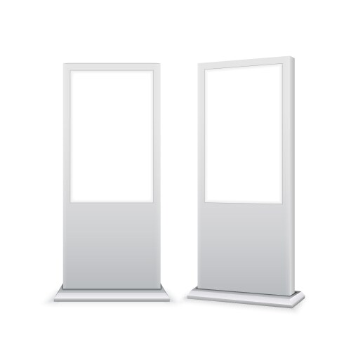 Outdoor dual screen digital signages side view Vector Image