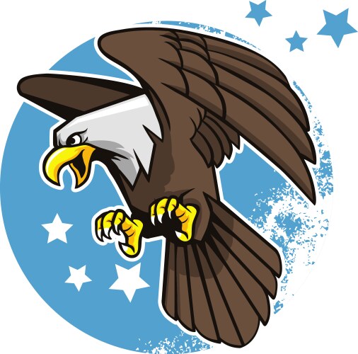 Bald eagle spread the wing Royalty Free Vector Image