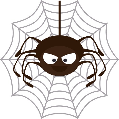 Cartoon black spider halloween Royalty Free Vector Image