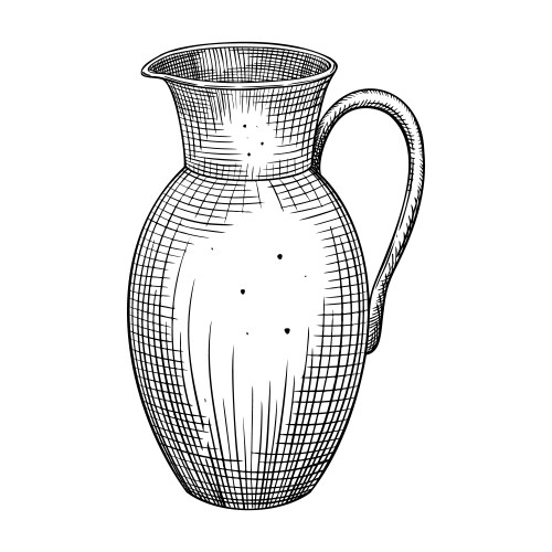 Tray linear drawing of dish Royalty Free Vector Image