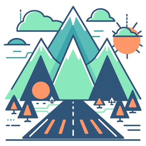 Mountain Stylized Vector Images (over 2,200)