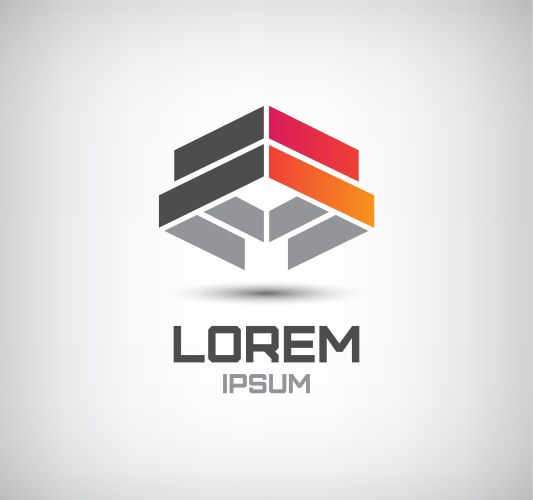 Brick shield construction logo building label Vector Image