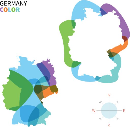 Map of regions germany Royalty Free Vector Image