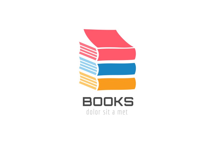 Book logo template set back to school Royalty Free Vector