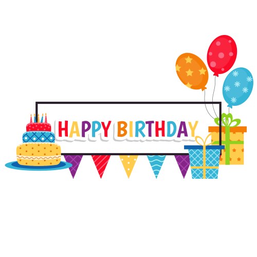 Happy birthday sign Royalty Free Vector Image - VectorStock
