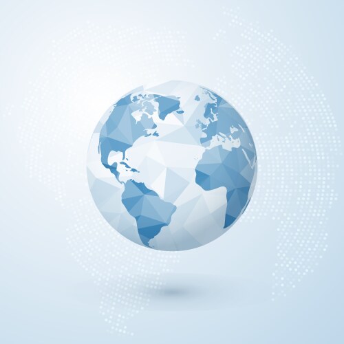 Abstract polygonal planet world globe map Vector Image