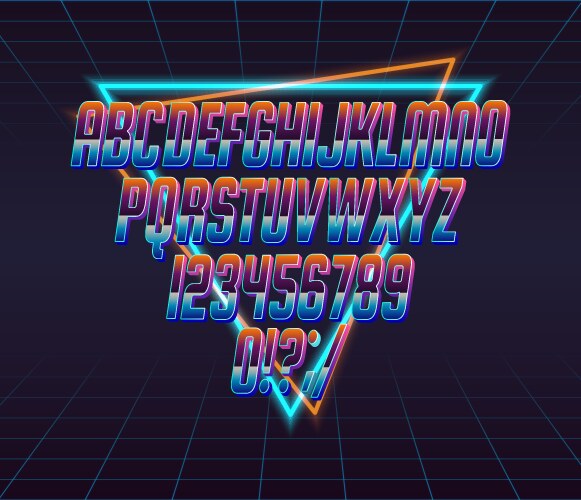 Font style 80 s Royalty Free Vector Image - VectorStock