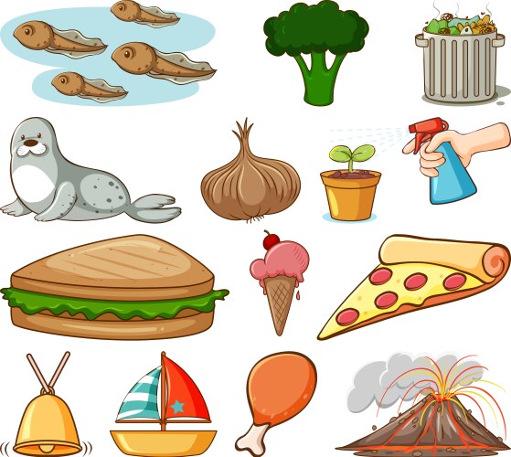 Large set different objects Royalty Free Vector Image Large set different objects Royalty Free Vector Image