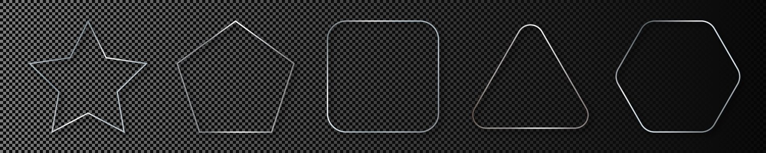 Silver glowing different geometric shape frame Vector Image