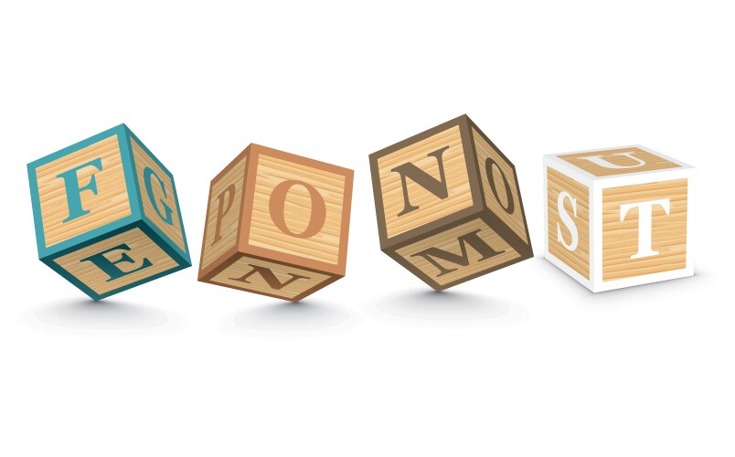 Alphabet english colorful blocks Royalty Free Vector Image