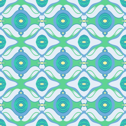 Striped ethnic pattern in vibrant blue and green Vector Image