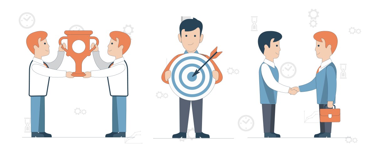 Business process and teamwork concept Royalty Free Vector