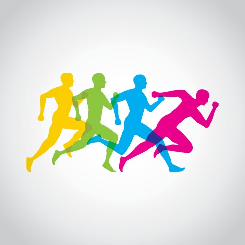 Silhouette athlete running icon Royalty Free Vector Image