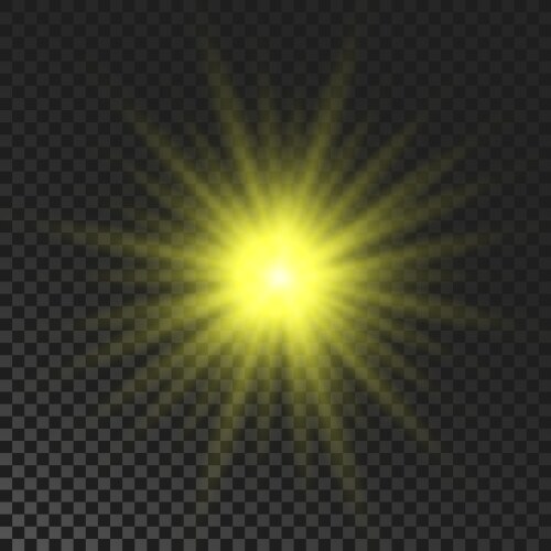 Yellow glowing sparkling star Royalty Free Vector Image