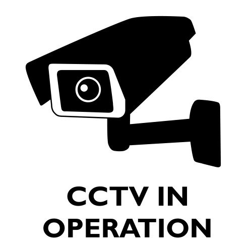 Cctv in operation video surveillance signs Vector Image