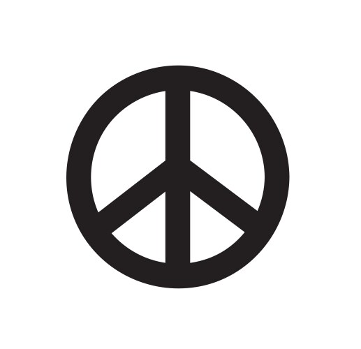 Black peace symbol created in grunge style Vector Image