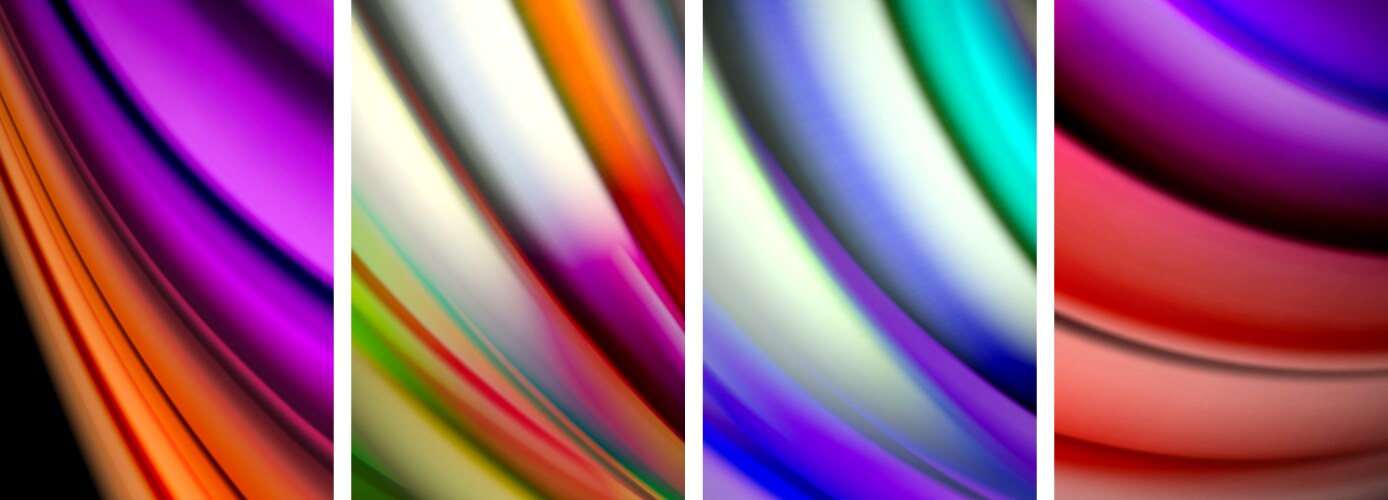 Rainbow style fluid color wave line background Vector Image