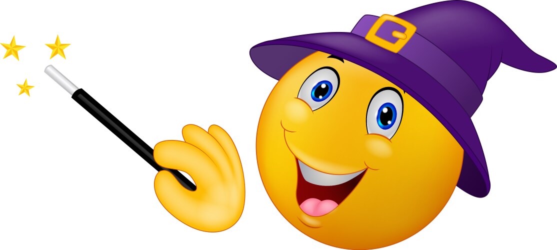 Cartoon clown with hat and magic wand Royalty Free Vector