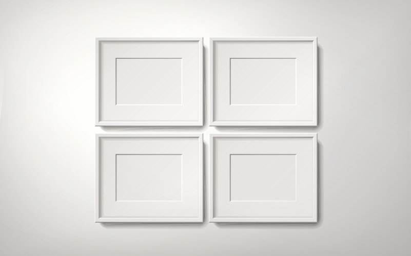 Blank white picture frames Royalty Free Vector Image