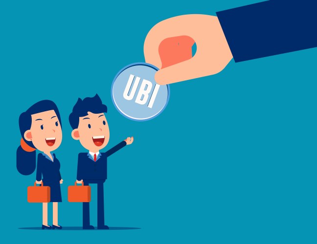 Putting money with universal basic income ubi Vector Image