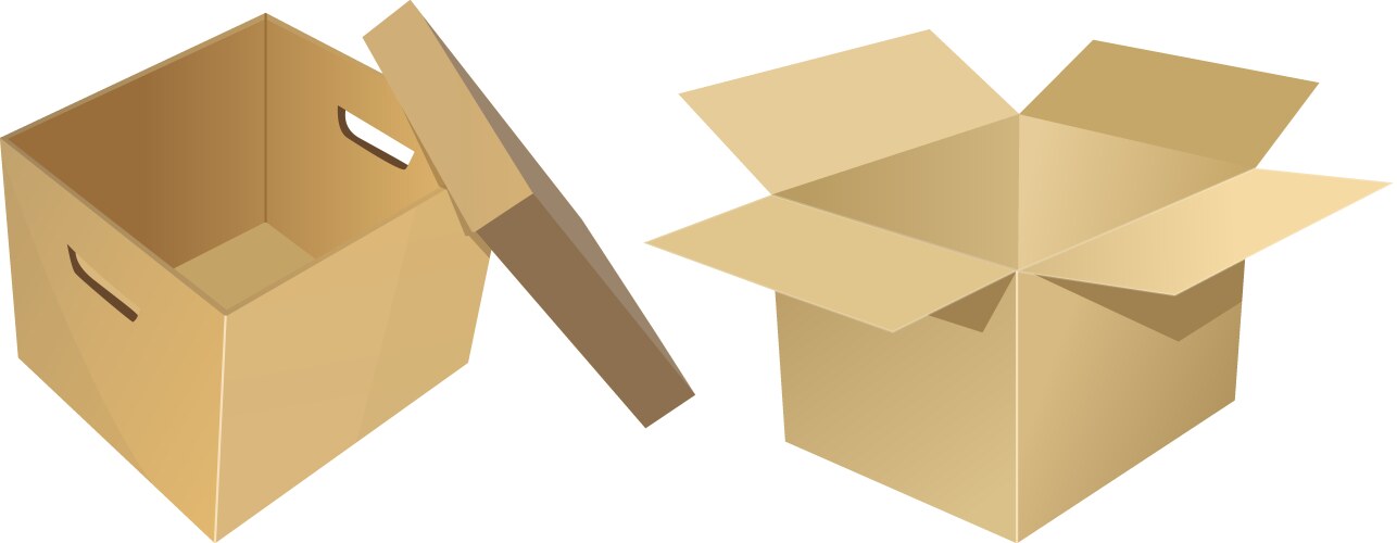 Cardboard boxes with signs Royalty Free Vector Image