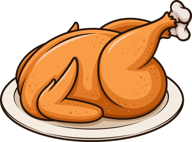 Roast chicken Royalty Free Vector Image - VectorStock