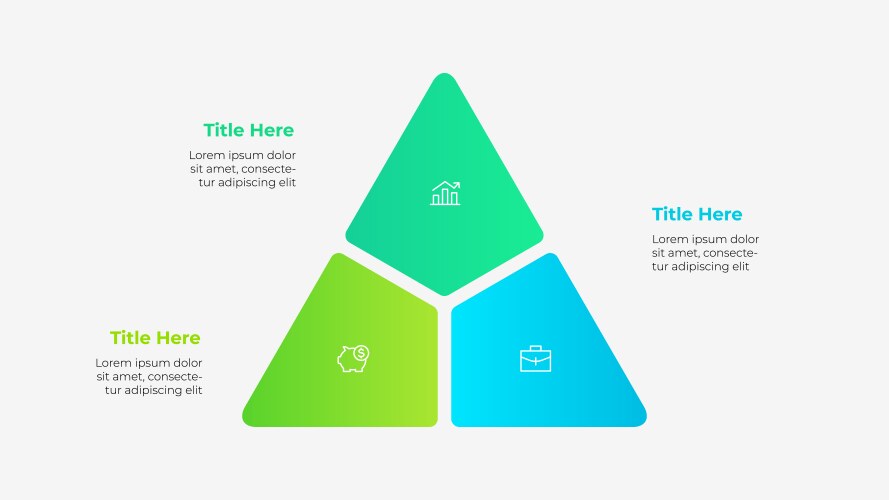 Triangle with 3 elements infographic template Vector Image