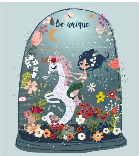 Cute cartoon mermaid Royalty Free Vector Image